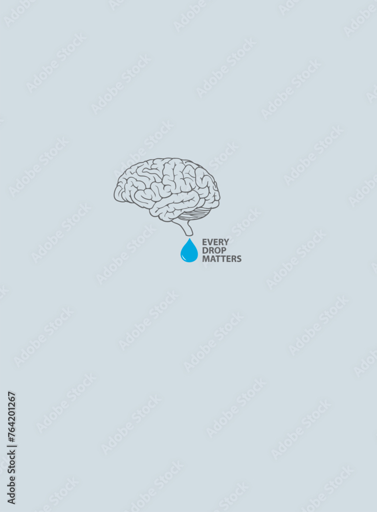 The human brain and water drop. Every drop matters. World Water Day ...