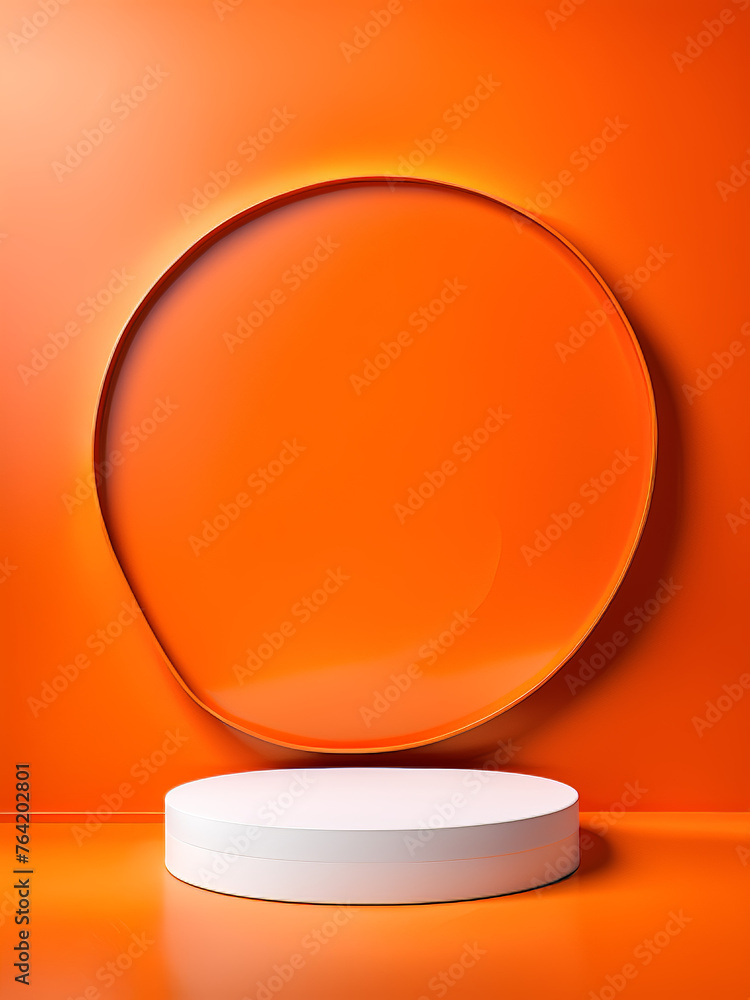 Orange Display Background, Product Display Podium platform, studio ...