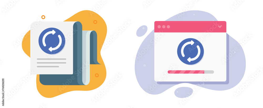Document update renew icon vector, internet web service upgrade setup ...