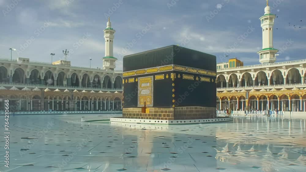 Ramadan islamic muslim Crescent rises in the Kaaba with clear sky ...