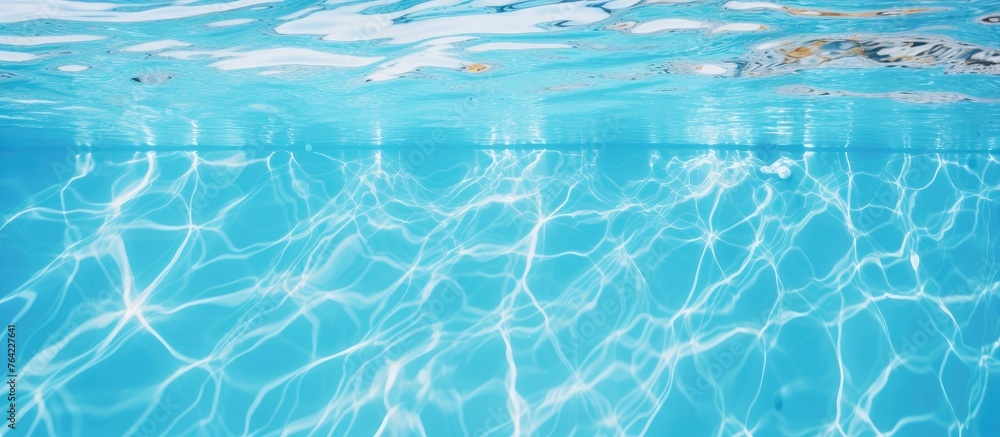 Capturing the details up close, this image shows a pool filled with ...