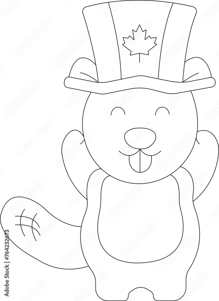 Happy Canada Day Coloring Page For Kids Stock Vector | Adobe Stock
