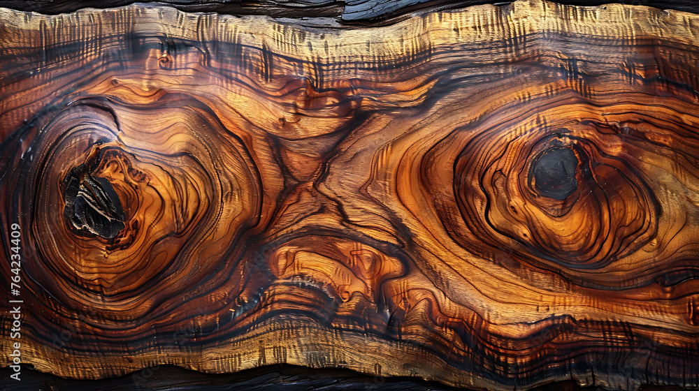 Live edge wood slab with rich grain patterns and burls. Unique natural ...