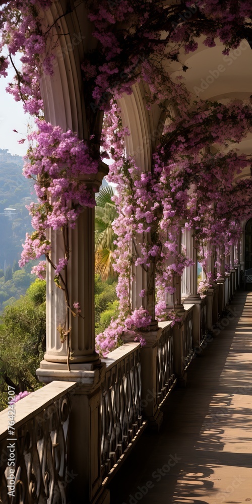 Cozy English-style veranda with flower arrangements and garden ...