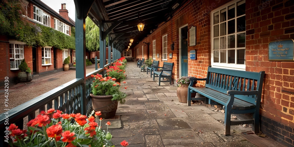 Cozy English-style veranda with flower arrangements and garden ...