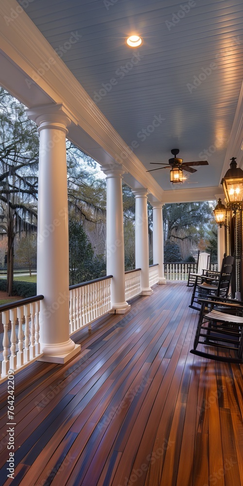 Cozy English-style veranda with flower arrangements and garden ...
