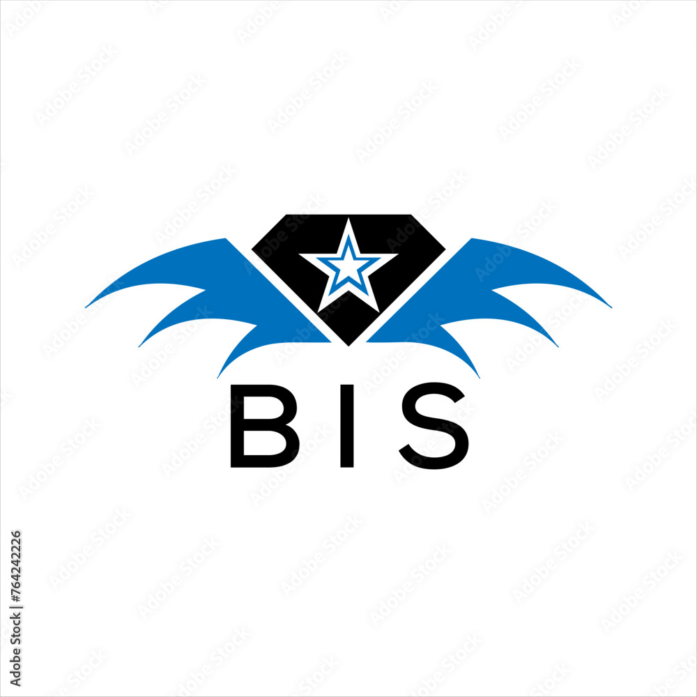 BIS letter logo. technology icon blue image on white background. BIS ...