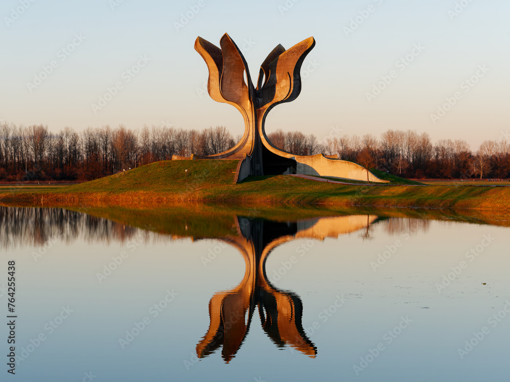 Flower Monument or Stone Flower in Sisak Moslavina, Croatia. Yugoslav ...