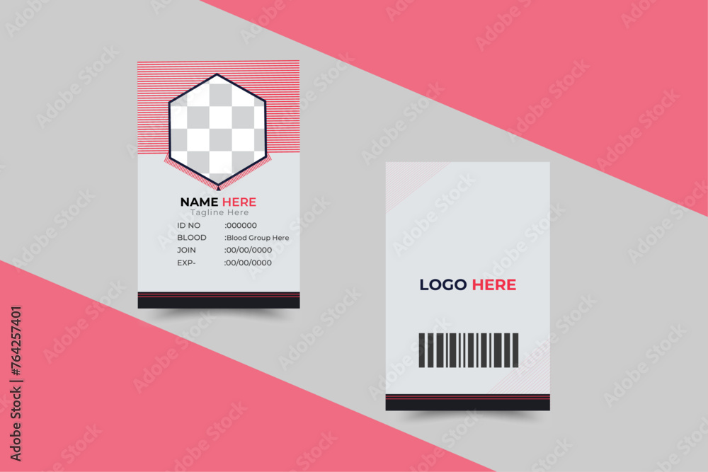 ID Card template Layout is simple Clean and Geometric Design ...