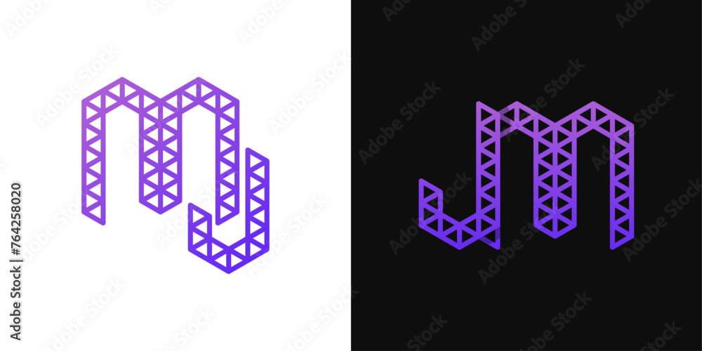 Letters JM and MJ Polygon Logo, suitable for business related to ...