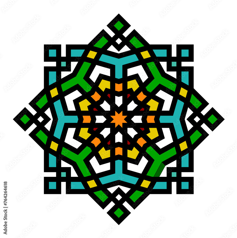 Multicolor geometric star with a new and unique seamless shape, modern ...