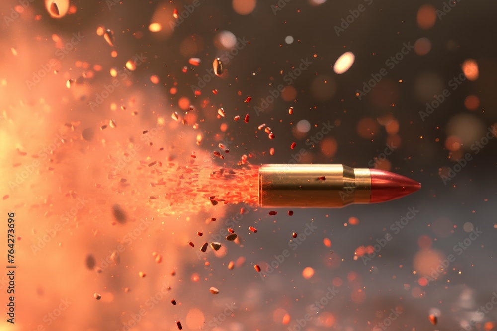 Foto de A high-speed close up photograph capturing the moment a bullet ...