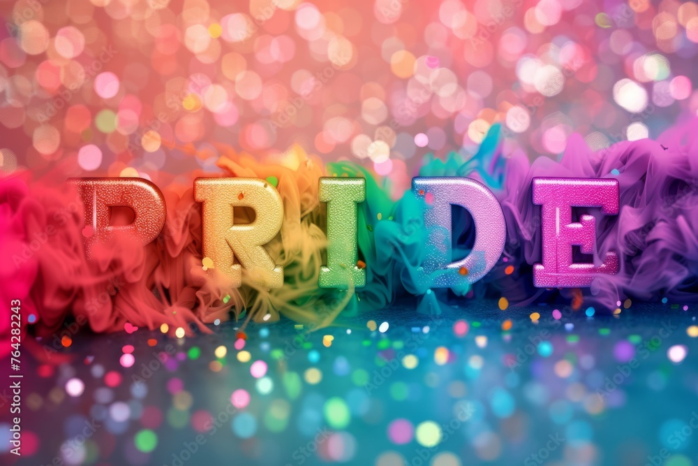 gay pride background with the word "PRIDE" , soft colors Stock ...
