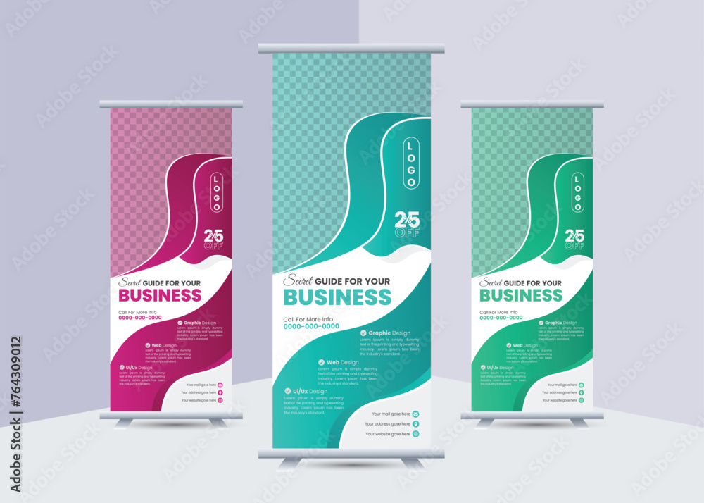 Business Roll Up Banner vector creative design. X banner, x stand, pull ...
