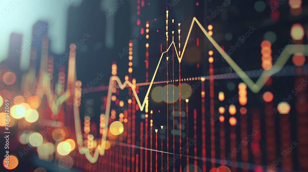 Dynamic visualization of data graph, chart background Stock ...