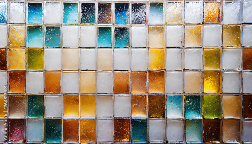 Glass square mosaic tile mirror wall texture background Stock Photo ...
