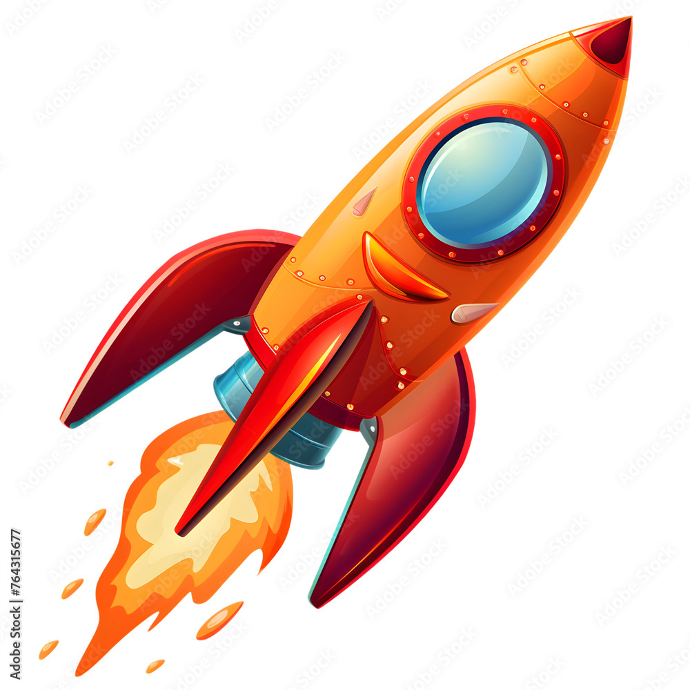 Cartoon Rocket without background as png, for text and presentations ...