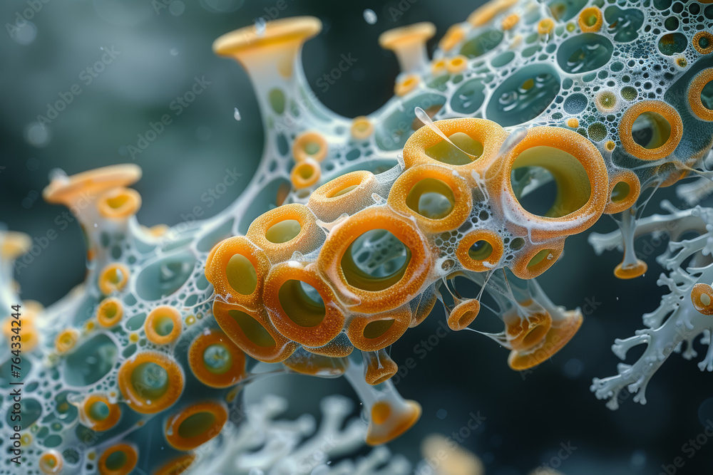 An electron microscope capturing the intricate details of a ...