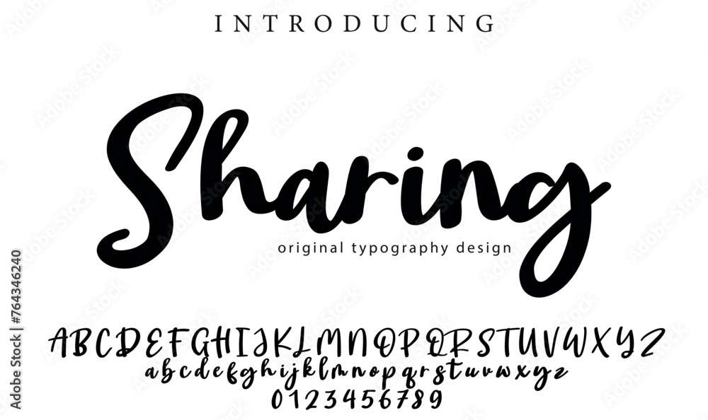 Sharing Font Stylish brush painted an uppercase vector letters ...