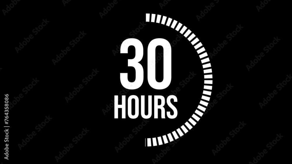 48 hours count 2D animation motion graphics forty eight running numbers ...