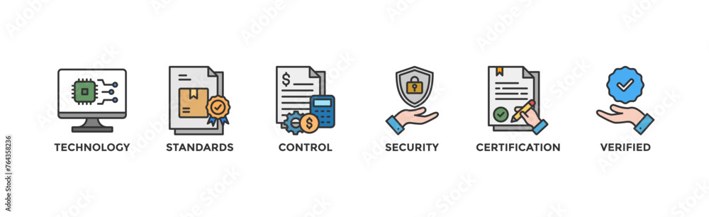 ISO27001 banner web icon vector illustration concept for information ...