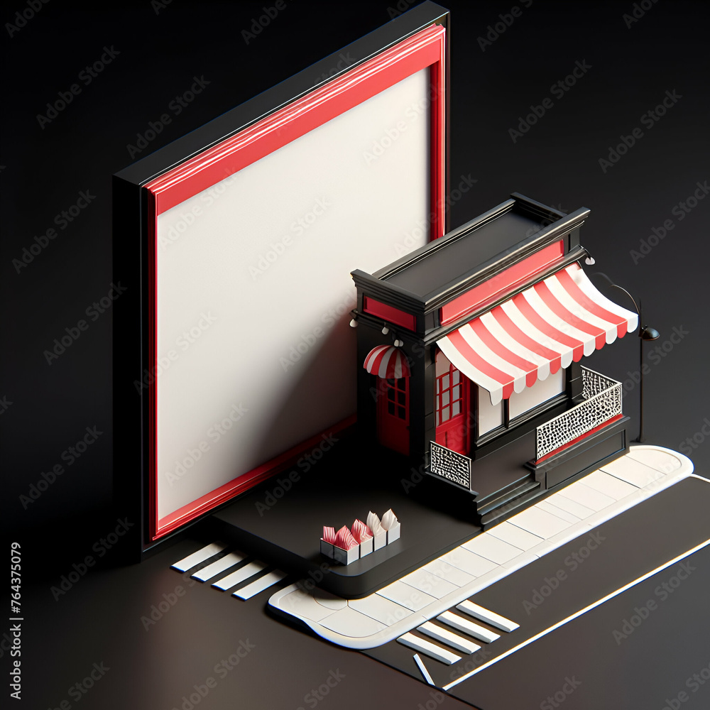 Red and White Striped Awning Tents Canopies Overhang on a Building for ...