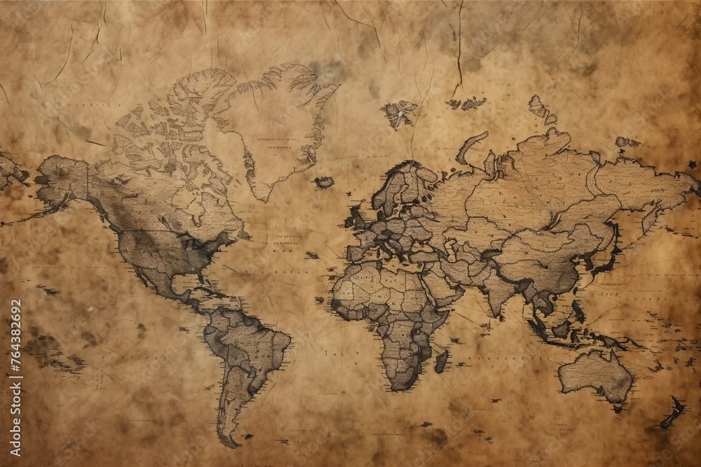 Map Vintage Paper Texture Background, Map Old Paper Texture, Map ...