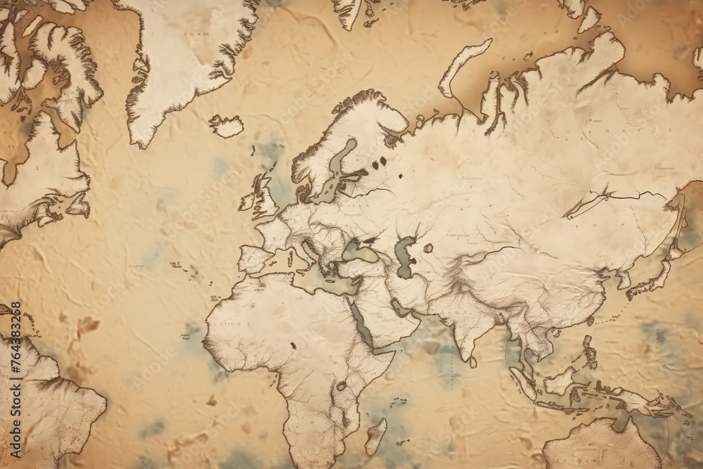 Map Vintage Paper Texture Background, Map Old Paper Texture, Map ...