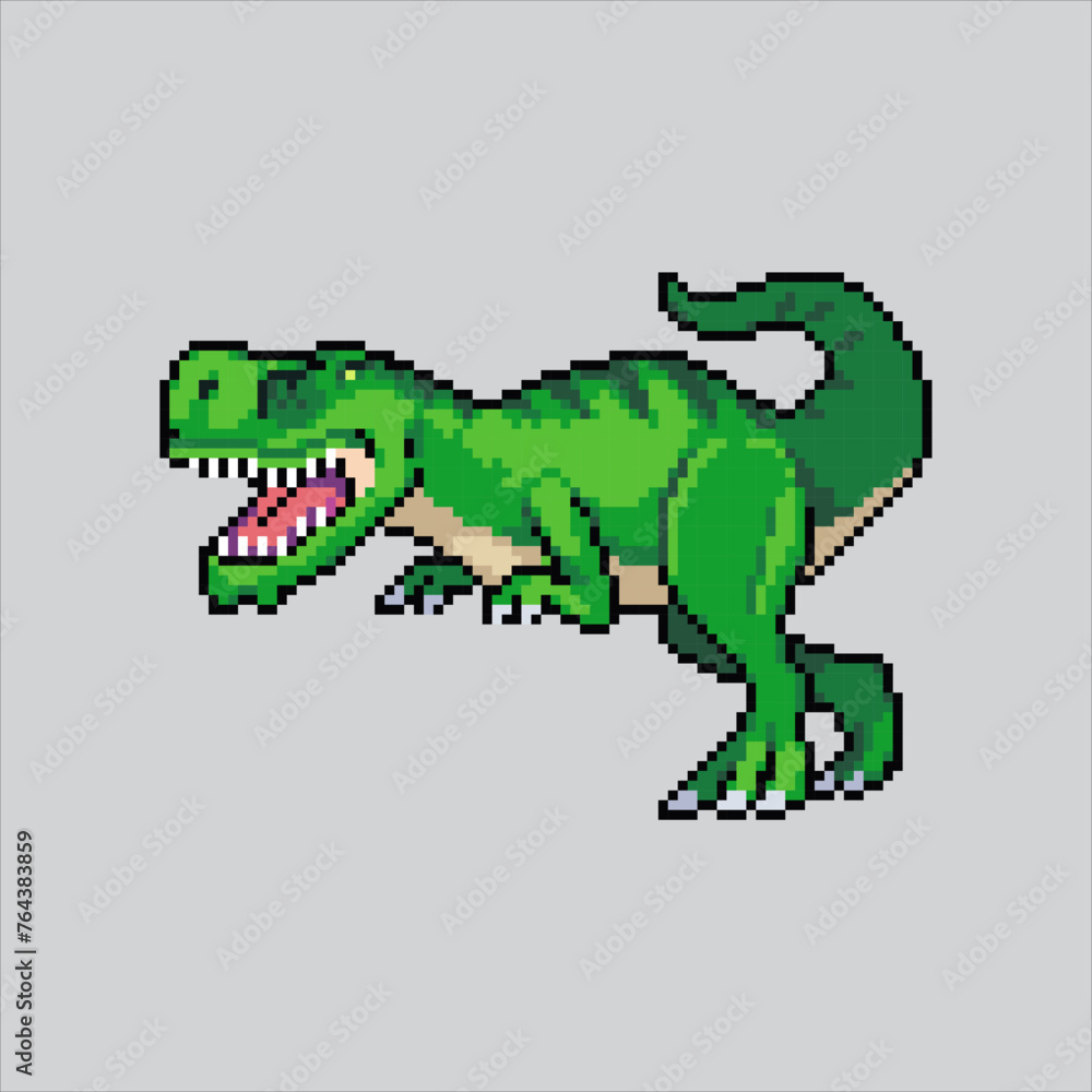 Pixel art illustration Tyrannosaurus. Pixelated T-rex. Tyrannosaurus T ...