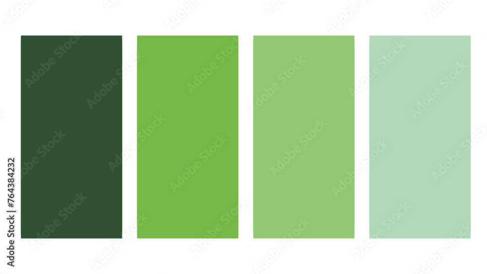 Green color palette. Set of bright color palette combination in rgb hex ...
