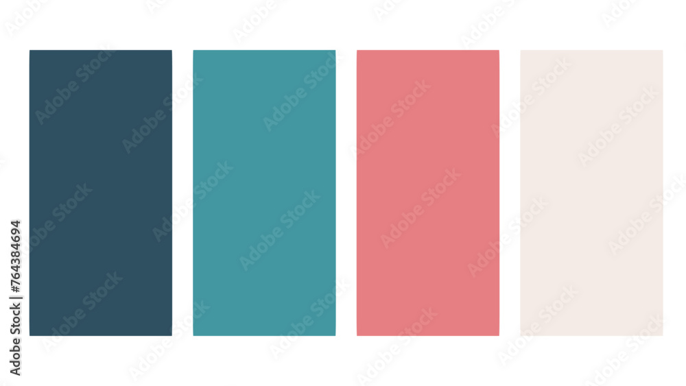 Blue, pink, white color palette. Set of bright color palette ...