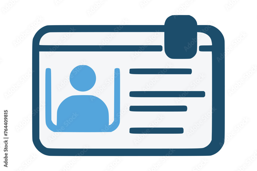 Identification card with Profile icon. National Id card document with ...