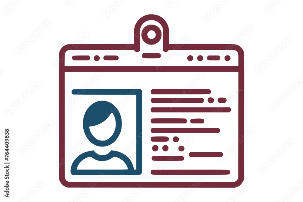 Identification card with Profile icon. National Id card document with ...