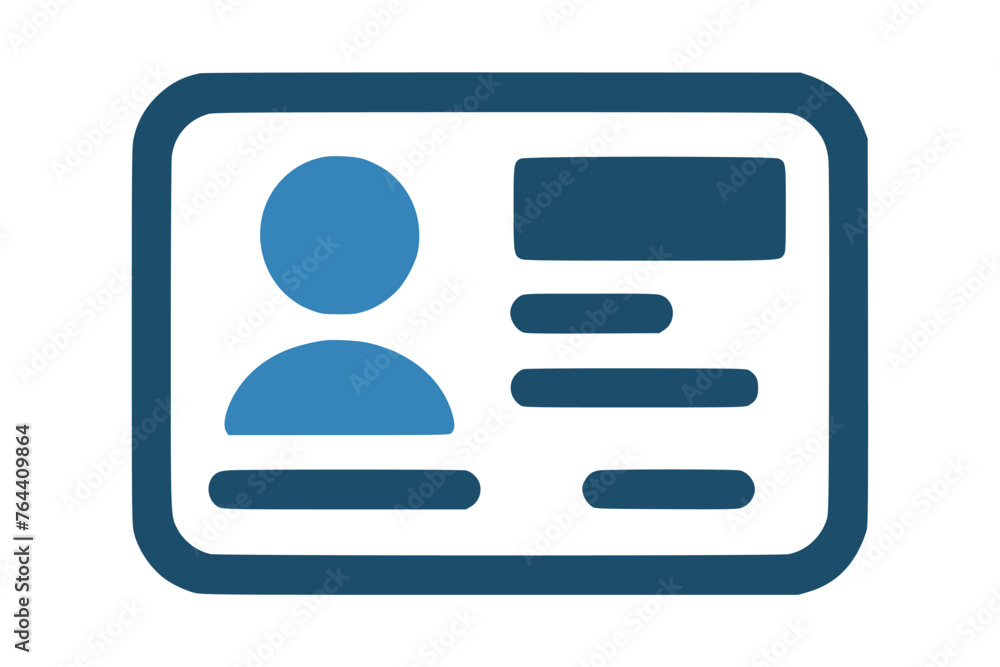 Identification card with Profile icon. National Id card document with ...