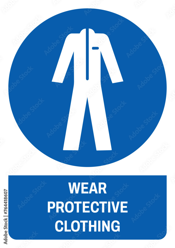 ISO mandatory safety signs wear protective clothing size a4/a3/a2/a1 ...