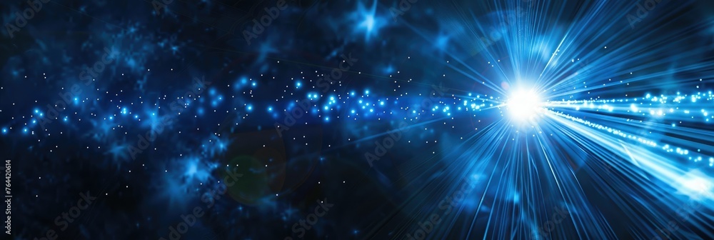 Bright cosmic light burst in starry space - A stunning depiction of a ...