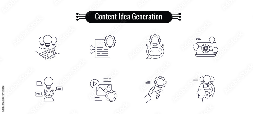 Content Idea Generation using generative Ai Icons. Generation of ...