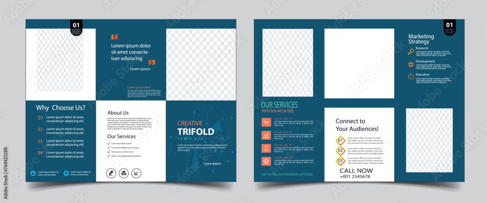 Tri fold Business Brochure Template Layout. Corporate Design Leaflet ...