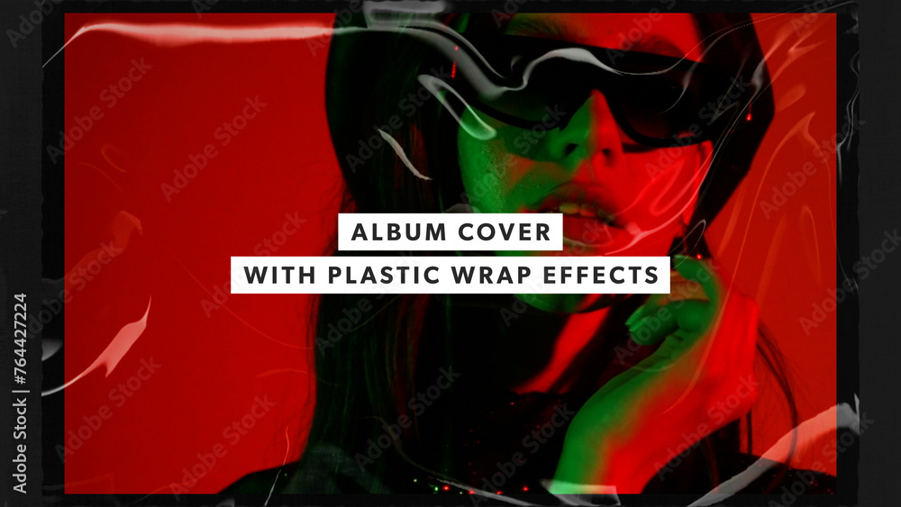 Plastic Wrap Effect Media Replace Album Cover Stock Template | Adobe Stock