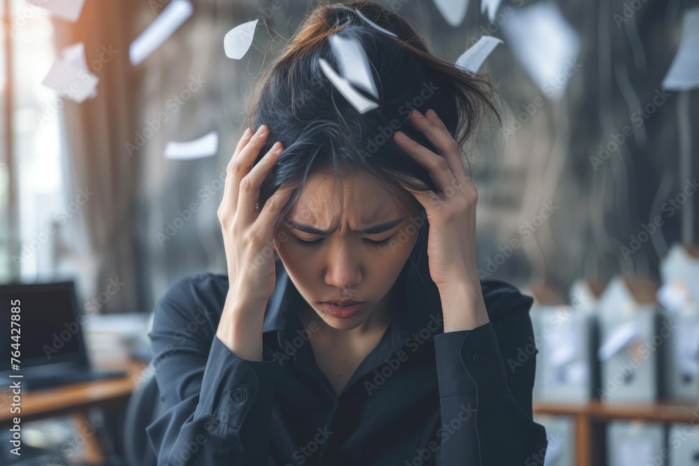 Stress Awareness concept. Acute stress disorder and emotional breakdown ...