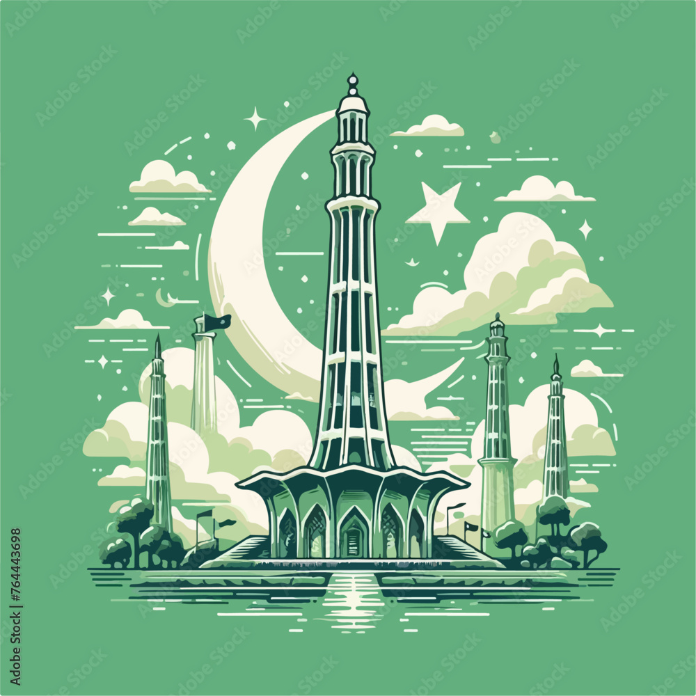 minar e pakistan silhouettes , minar e pakistan illustration , 14 ...