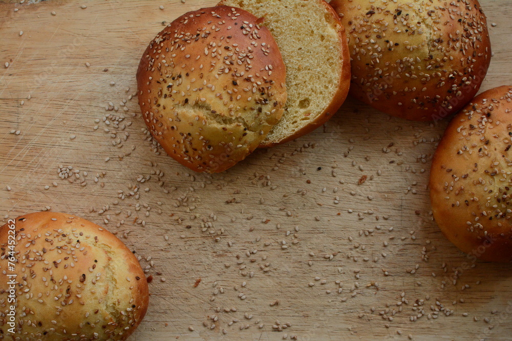 Foto de Pan para sandwich, pan para hamburguesas, 4 panes , con ...