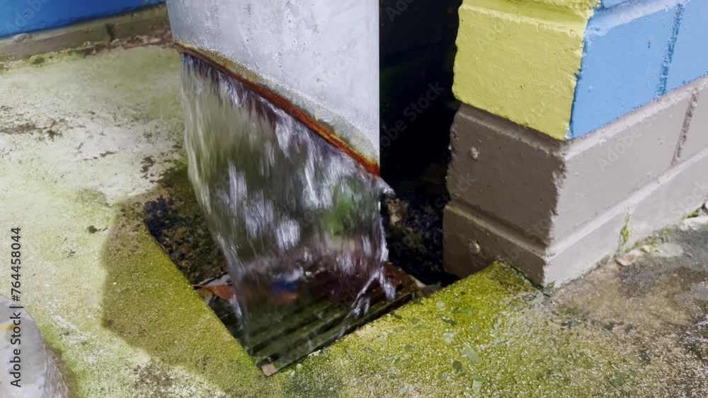 4K vide of during a heavy rainfall event with the massive runoff ...