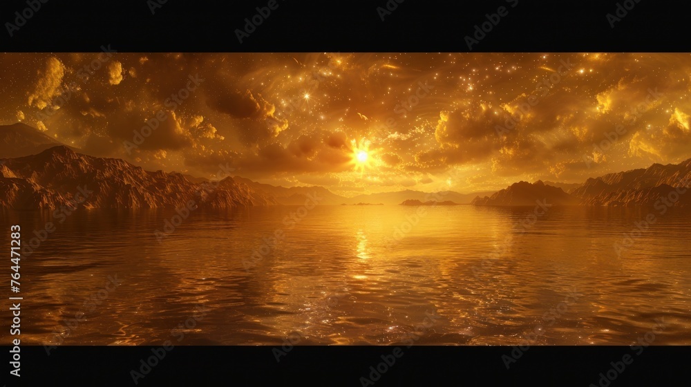 High resolution HDRI environmental map at sunrise, spherical panorama ...