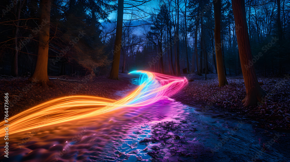 Light painting techniques in natural settings, adding abstract and ...