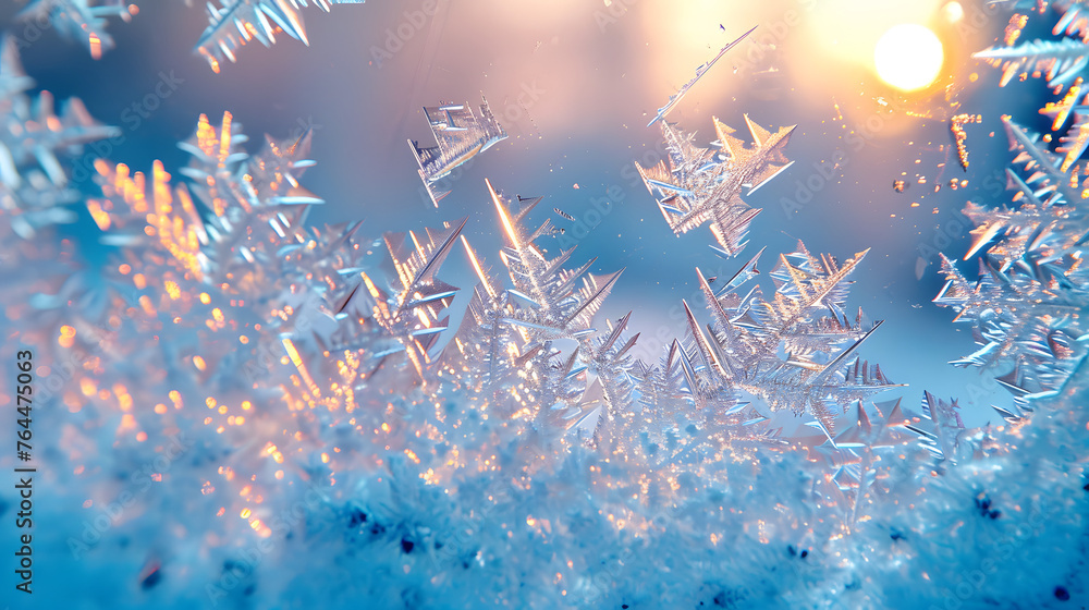 The intricate patterns of ice crystals forming on windows during frosty ...