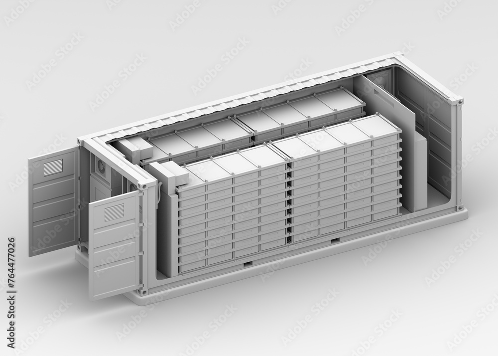 Clay rendering of Containerized Battery Energy Storage System ...