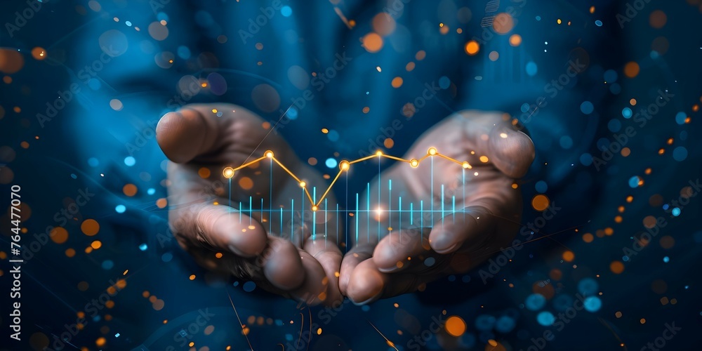 Hand letting go of rising graph chart symbolizing market momentum ...