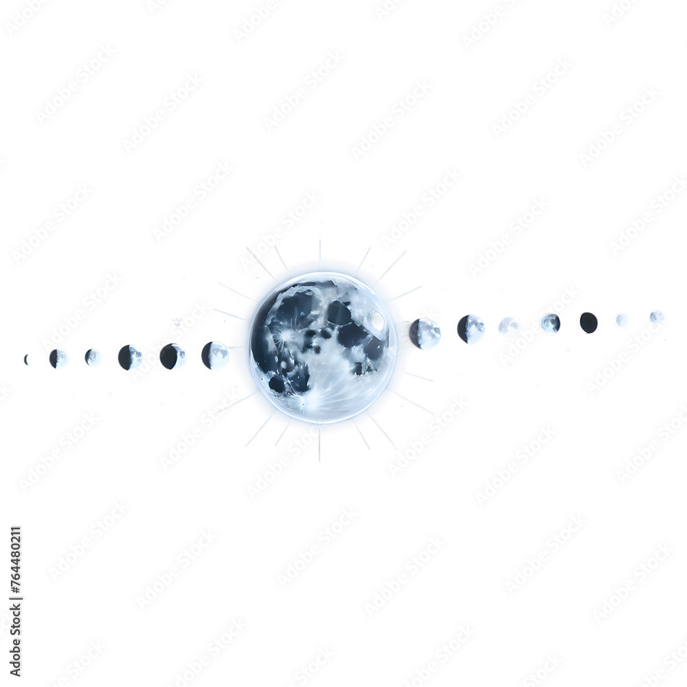 Celestial moon phase frame border with lunar cycles and moon symbols ...