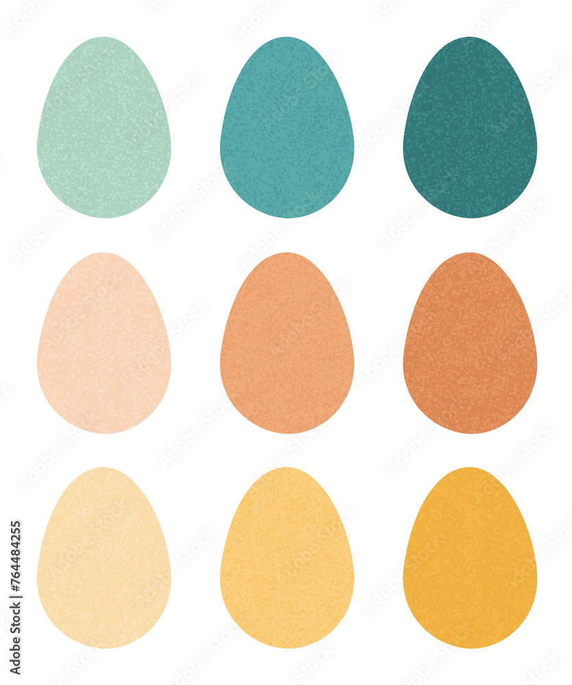 Cute speckled Easter egg clip art set with gradient colors in teal ...